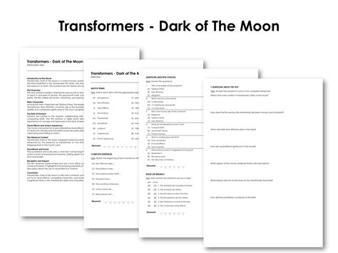 The Movie Transformers Dark Of The Moon Made By Teachers