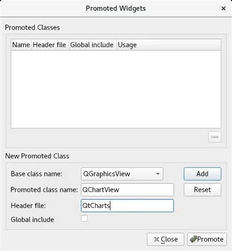 如何在使用Qt Designer时在窗体中插入QChartView qt5 qt designer Dev59