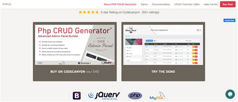 Php Crud Generator Admin Dashboard Builder For Any Mysql Database Sideprojectors