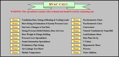 Total Hvac Calculations In Excel Sheet Download Hvac Calculator For Free