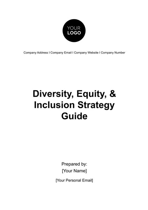 Free Diversity Equity And Inclusion Strategy Guide Hr Template To Edit Online