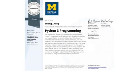zelong zhang on linkedin completion certificate for python 3 programming
