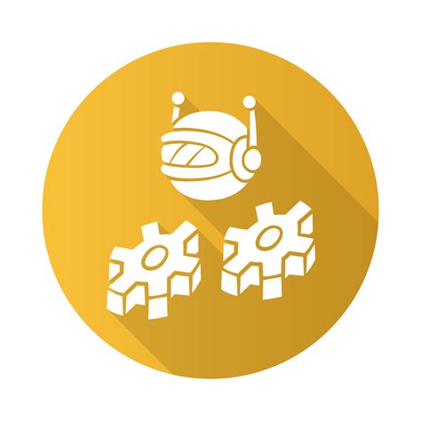 work bot flat design long shadow glyph icon software application