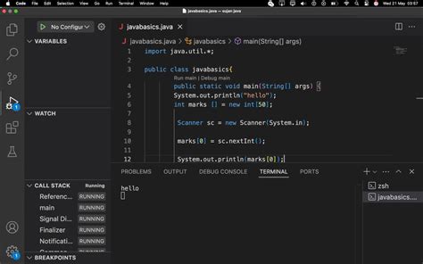 Go A Code File Edit Selection View Go Run Terminal Window Help No Confi
