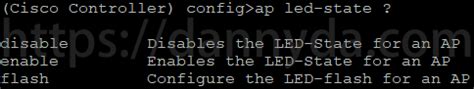 How To Configure LED State Disable Enable Flash For Cisco Aironet Mobility Express Including