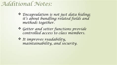 Presentation Related To Encapsulation And Oops Ppt