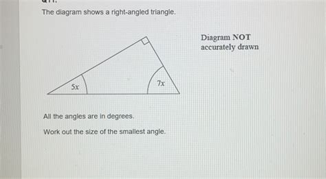 solved the diagram shows a right angled triangle diagram not