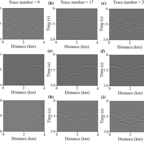migration imaging results for seismic profiles with a different number