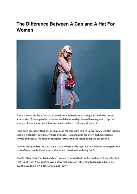 PPT The Difference Between A Cap And A Hat For Women PowerPoint Presentation ID