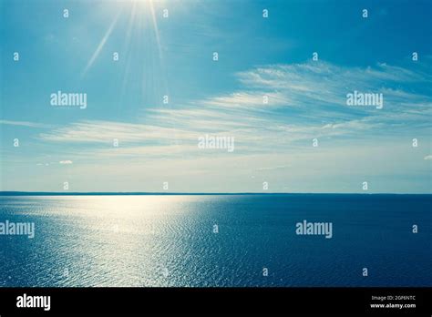 Aerial View Sky Background Aerial Blue Sky With Clouds Over The Sea