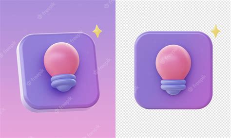 Premium Psd Simple 3d Purple Light Bulb Illustration Icons For Ui Ux