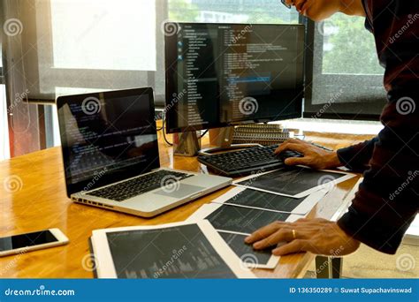 Programmer Work With Developing Programming Stock Image Image Of