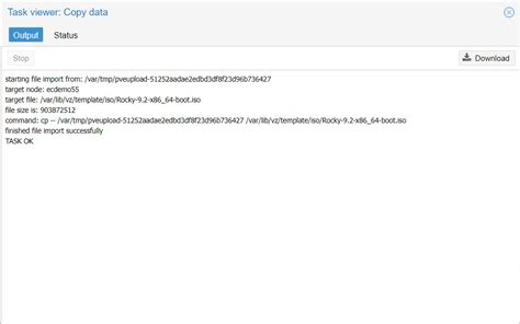 upload iso file on proxmox