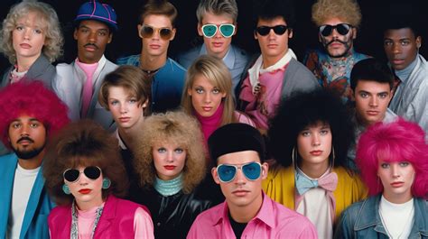 Many People Posing With Bright Coloured Outfits And Sunglasses