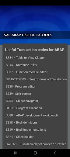 SAP ABAP T Codes For PC Mac Windows Free Download Napkforpc Com