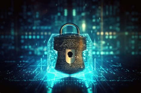 Premium Ai Image Cyber Security Concept Shield Padlock With Keyhole On Circuit Board Background