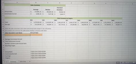 solved 7 the second part of the summary sheet contains a