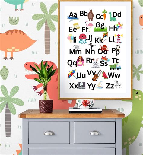 Alphabet Chart Upper And Lower Case Etsy