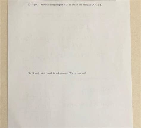 solved 1 let y1 and y2 be two discrete random variables