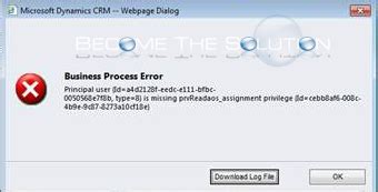 Fix Business Process Error Microsoft CRM