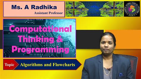 Algorithms And Flowcharts By Ms A Radhika Youtube