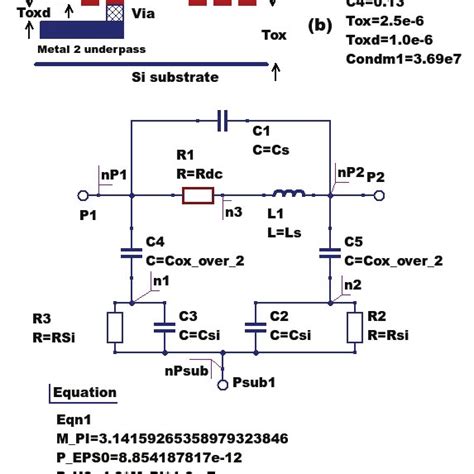 Spiral Inductor Characteristics A Surface Layout B Cross Section