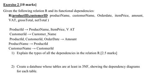Solved Exercise Marks Given The Following Relation R Chegg