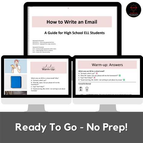 How To Write An Email An Easy No Prep Lesson For Middle And High School