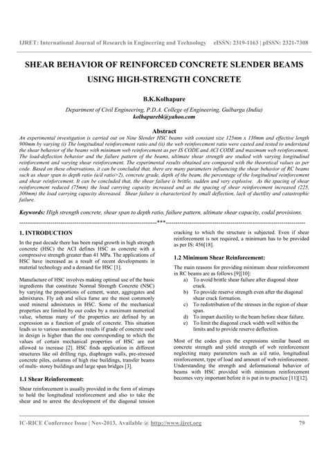 Shear Behavior Of Reinforced Concrete Slender Beams Pdf