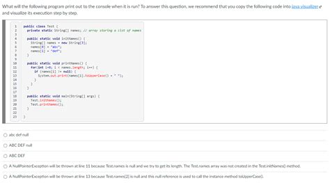 solved what will the following program print out to the