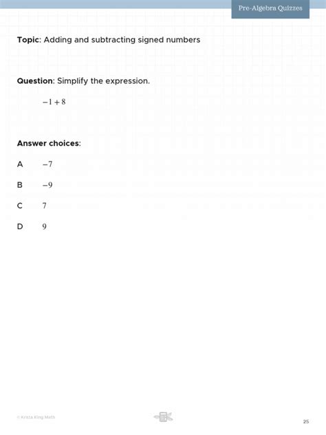 Adding And Subtracting Signed Numbers Pdf