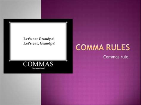 PPT Comma Rules PowerPoint Presentation Free Download ID 6806183