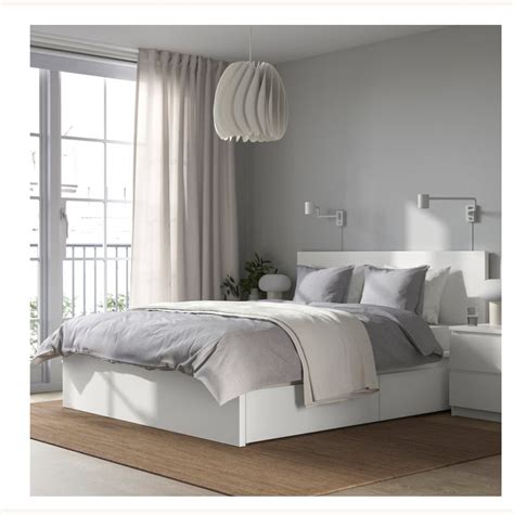 Ikea Malm Queen Bed Frame With 4 Storage Boxes Aptdeco