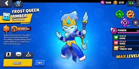 Frost Queen Amber S Legendary Upgrade In Brawl Stars New Perks Bideew