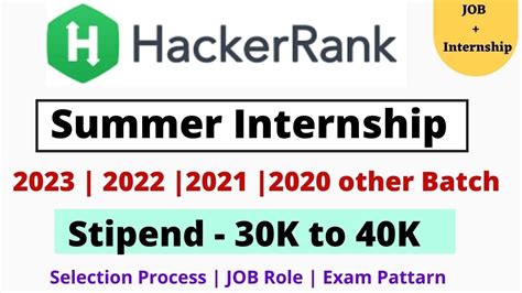 Hackerrank Software Engineer Internship Certificate Job How To