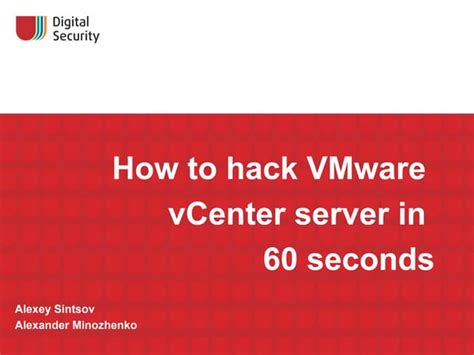 How To Hack Vmware Vcenter Server In 60 Seconds Ppt