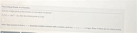 solved find critical points of a function find the criticral
