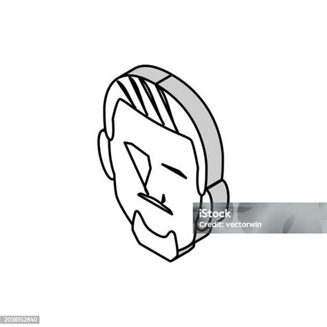 염소 수염 머리 스타일 아이소 메트릭 아이콘 벡터 일러스트 레이 션 남자에 대한 스톡 벡터 아트 및 기타 이미지 남자 등측