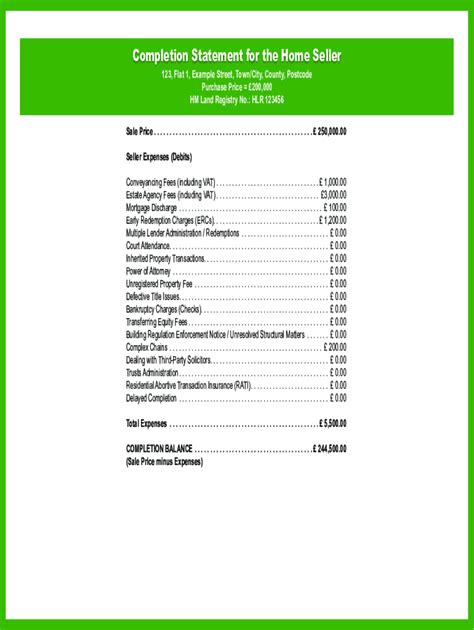 Fillable Online Completion Statement For The Home Seller Fax Email Print Pdffiller