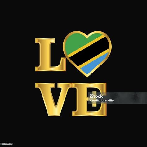 러브 타이 포 그래피 탄자니아 국기 디자인 벡터 골드 레터링 0명에 대한 스톡 벡터 아트 및 기타 이미지 0명 12월 기 Istock