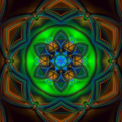 Stained Glass Window Mandala Background Stock Illustration