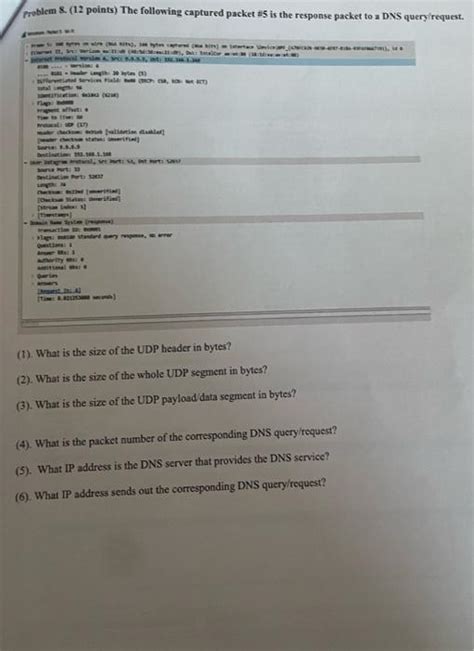 Solved Problem Points The Following Captured Packet Chegg
