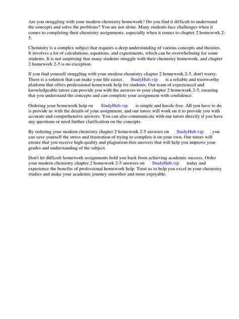 Modern Chemistry Chapter 2 Homework 2 5 Answers Pdf Chemistry Chemical Compounds