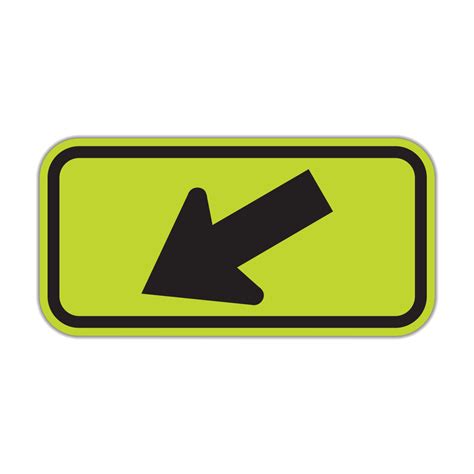 W16 7p Downward Diagonal Arrow Hall Signs