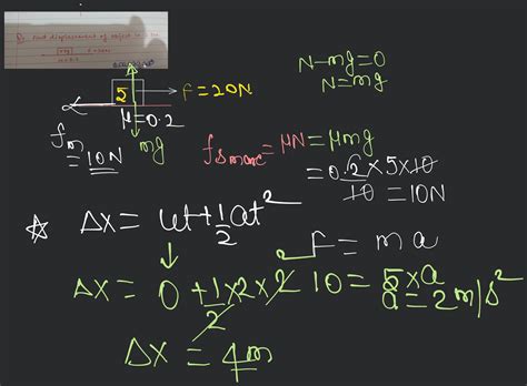 Q Find Displacement Of Object In 2 Sec Filo