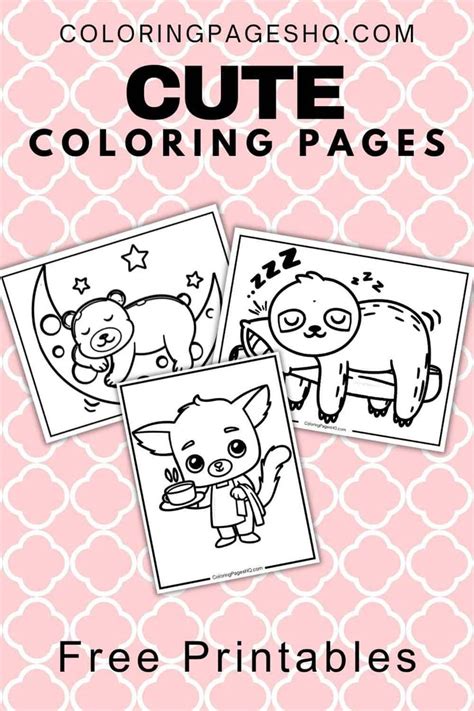 Cute Coloring Pages Free Pdf Printables Free Cute Coloring Pages