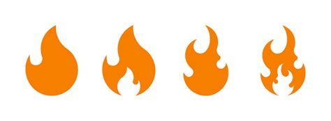 화재 아이콘이 설정되었습니다 불꽃 주황색 빨간색 기호입니다 벡터 기호의 모음입니다 모닥불 캠프파이어 로고 다른 모양 가연성에 대한 스톡 벡터 아트 및 기타 이미지 Istock