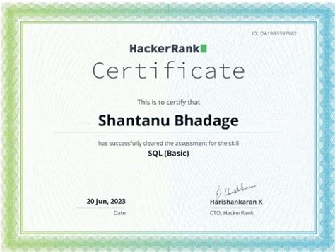 Shantanu Bhadage On Linkedin Hackerrank Sql Linkedin