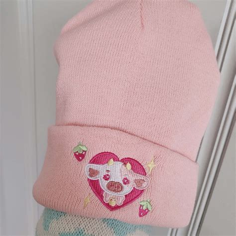 Pink Milkshake Head Beanie Hat Sugarycarousel