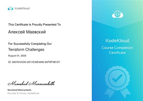 Terraform Challenges Certificate Kodekloud
